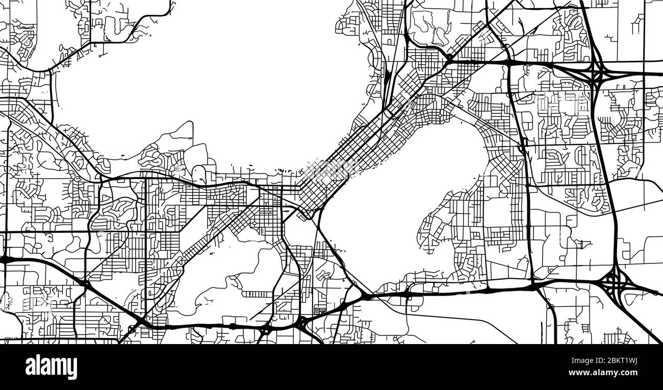 Urban vector city map of Madison, USA. Wisconsin state capital Stock ...