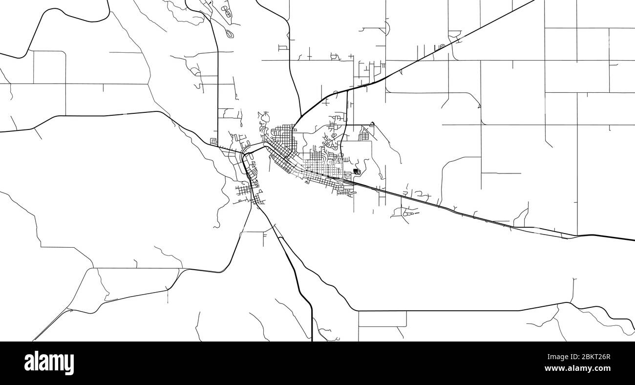 Urban vector city map of Pierre, USA. South Dakota state capital Stock ...