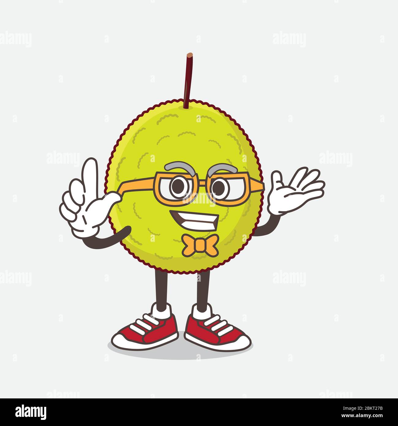 An illustration of Entawak Fruit cartoon mascot character in geek style ...