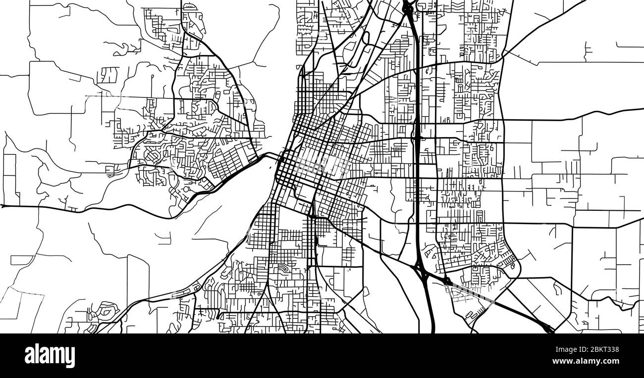 Urban vector city map of Salem, USA. Oregon state capital Stock Vector ...