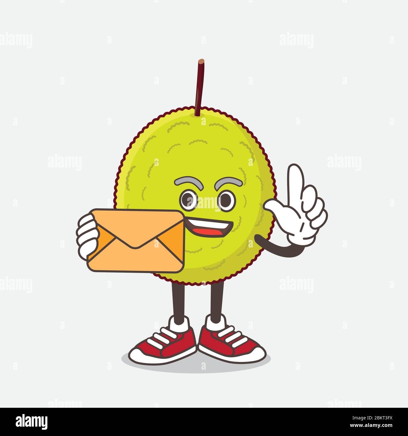 An illustration of Entawak Fruit cartoon mascot character holding an ...