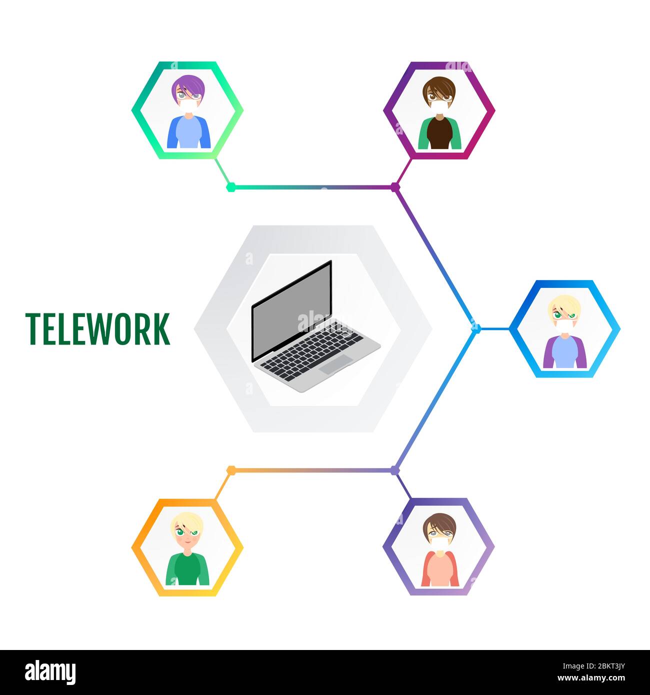 Work a distance Stock Vector Images - Alamy
