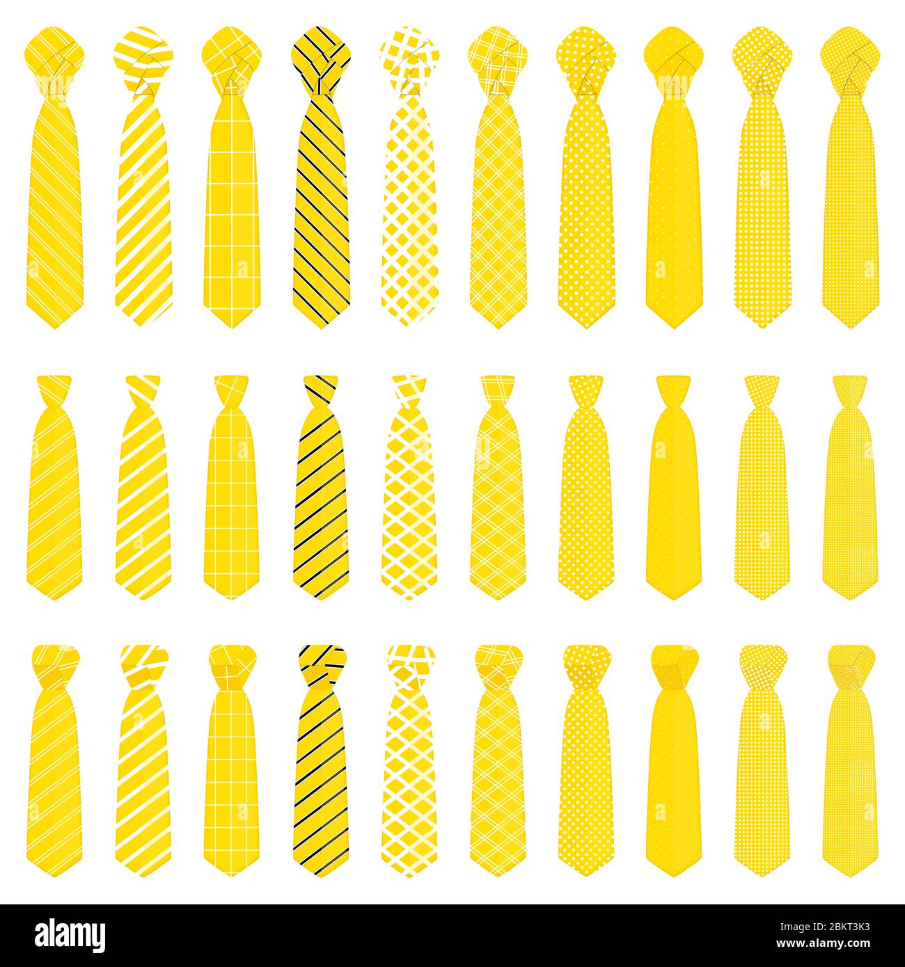 Illustration on theme big set ties different types, neckties various ...