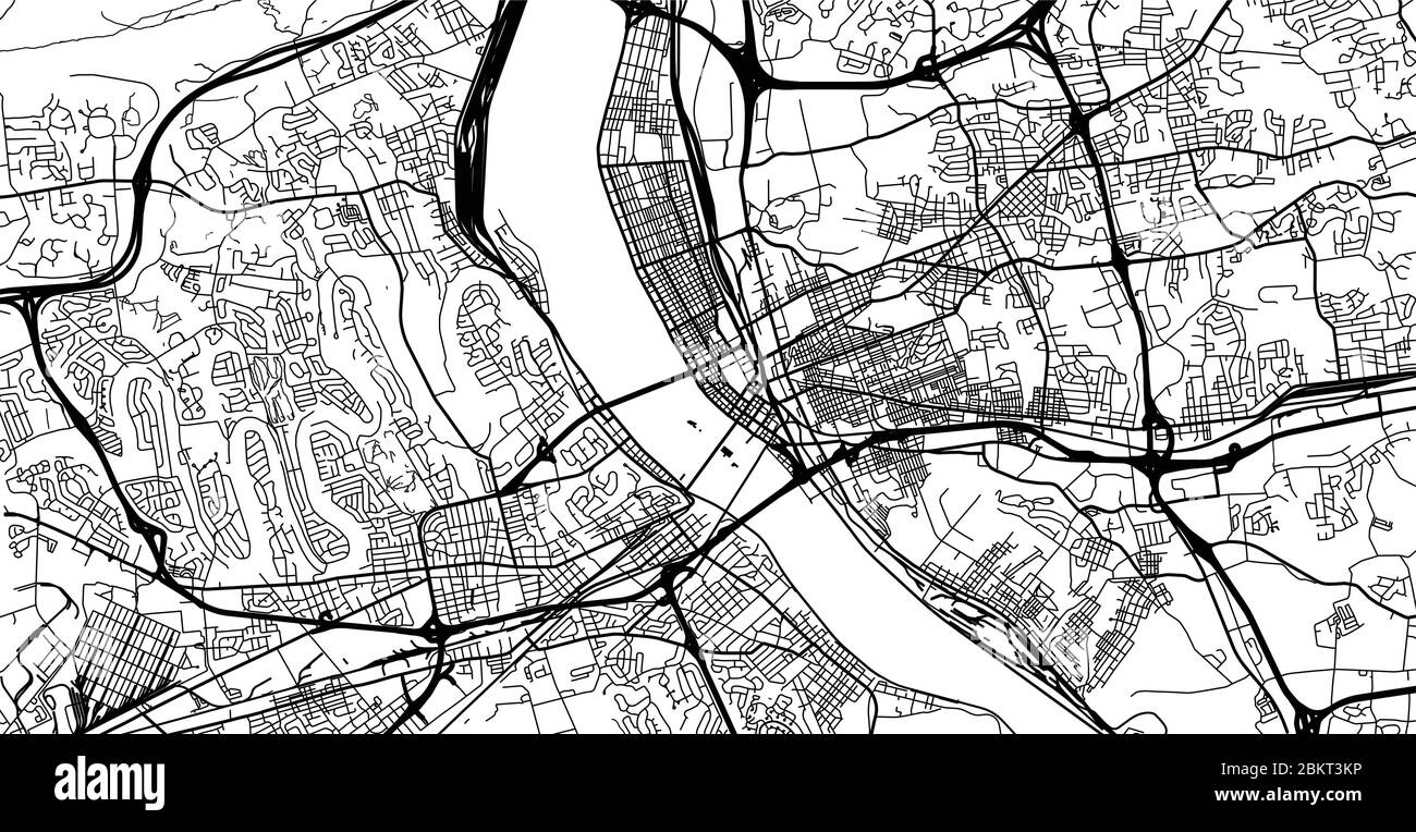 Urban vector city map of Harrisburg, USA. Pennsylvania state capital ...