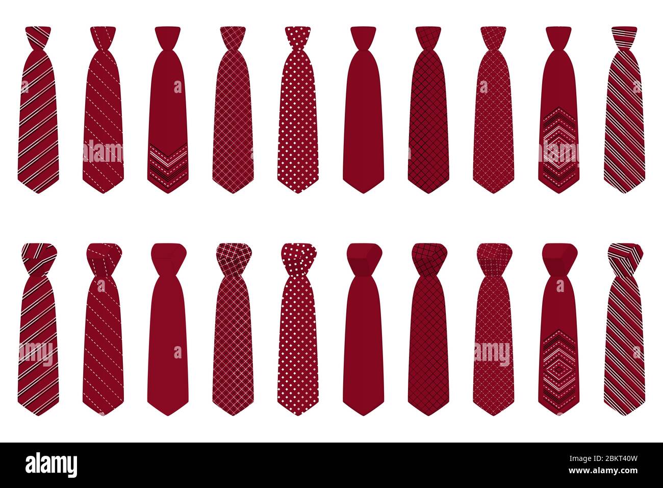 Illustration on theme big set ties different types, neckties various ...