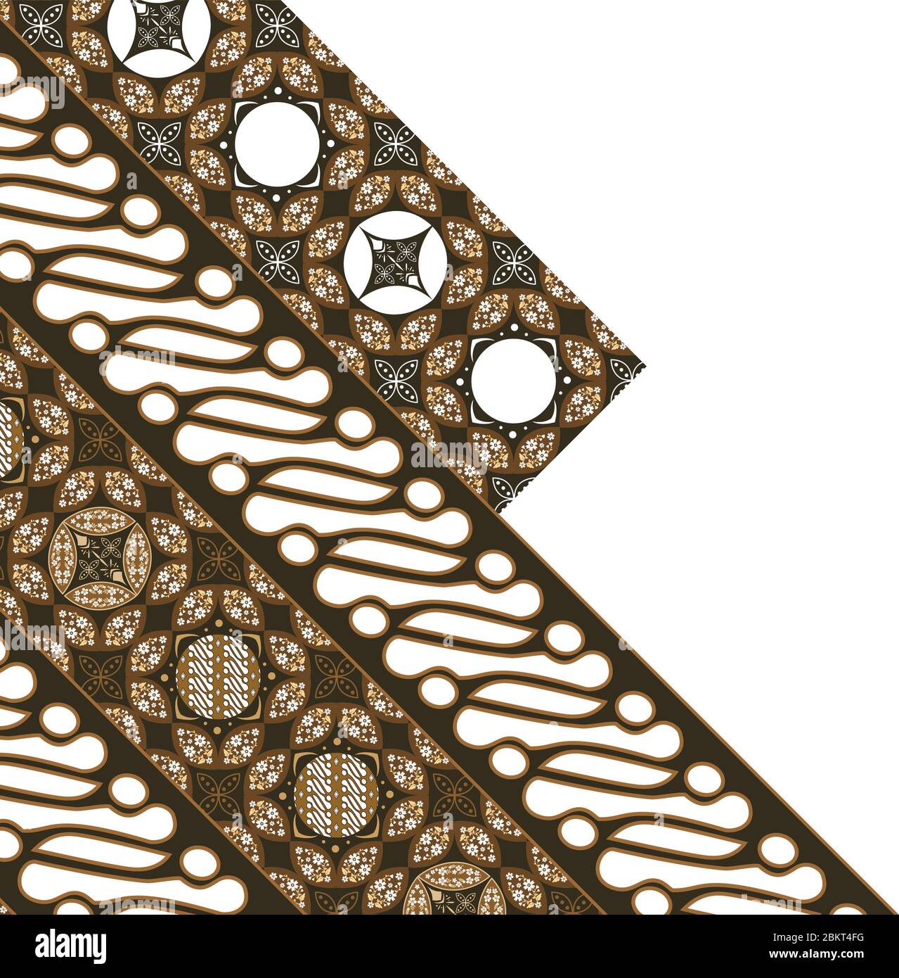 Elegance traditional Javanese batik with modern floral motif and brown ...