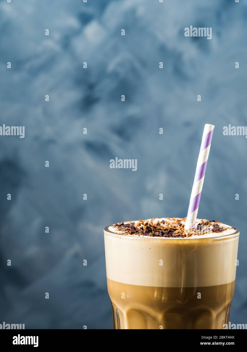 Tall glass milk blue background hi-res stock photography and images - Alamy