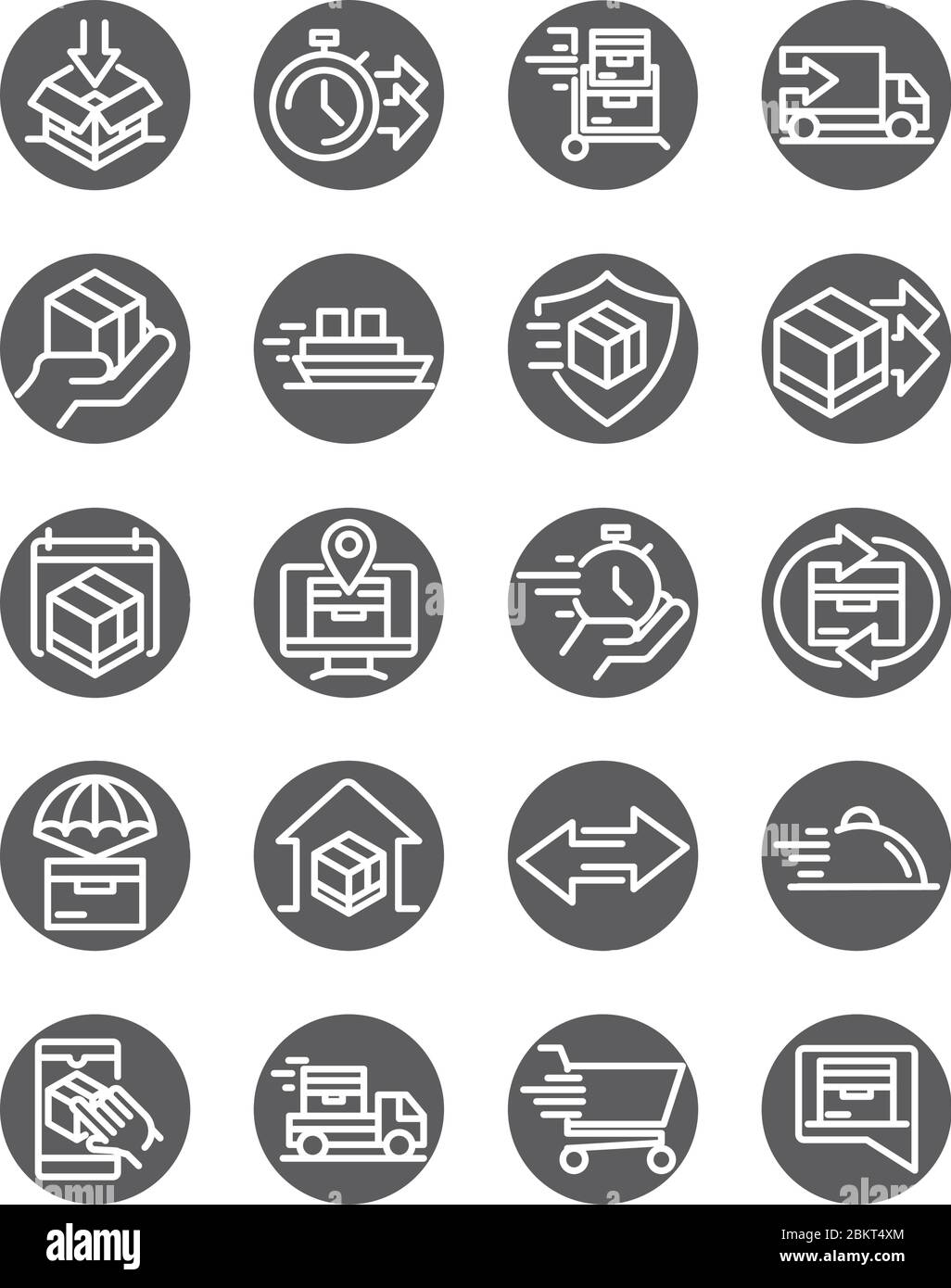 delivery cargo service logistic shipping commerce icons set vector ...