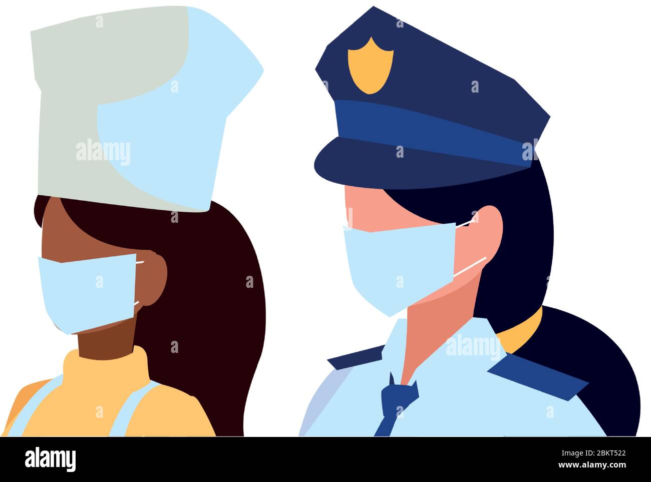 Police officer wearing mask Stock Vector Images - Alamy