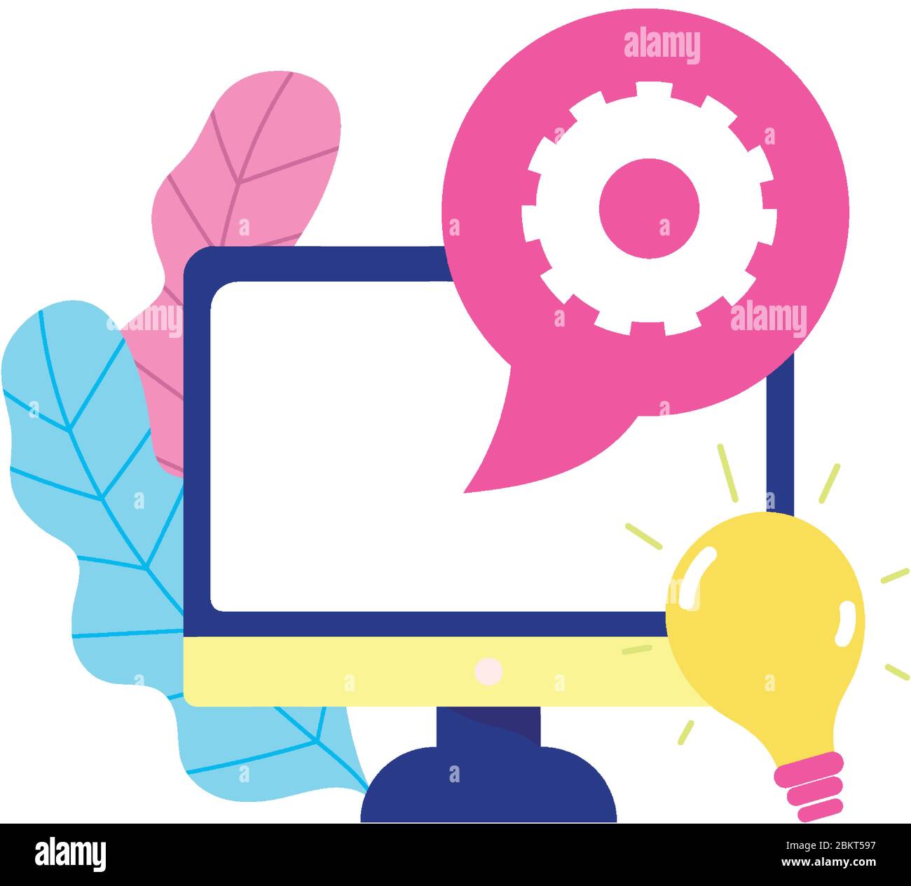 education online, computer monitor creativity idea vector illustration ...