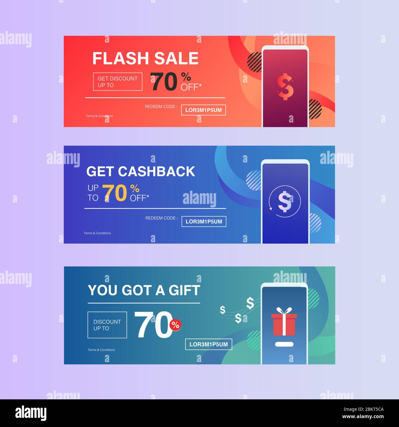 Dynamic modern fluid mobile for Voucher Sale template. Get Coupon ...