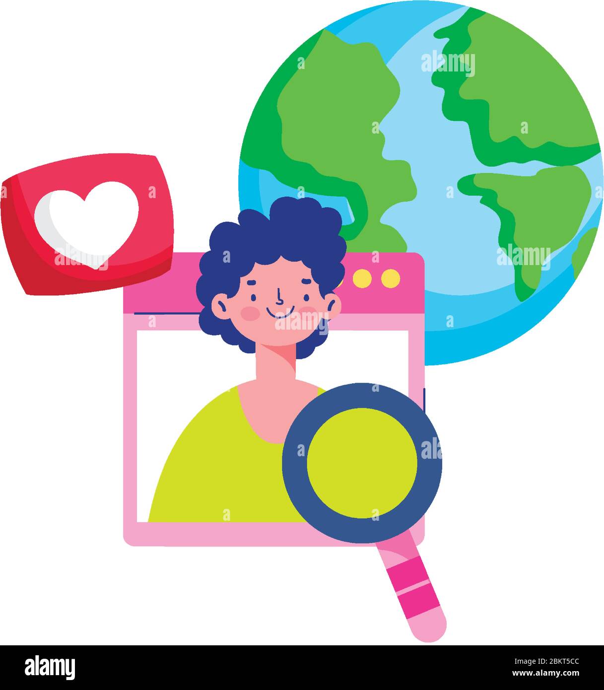 world website people connection romantic cartoon vector illustration ...
