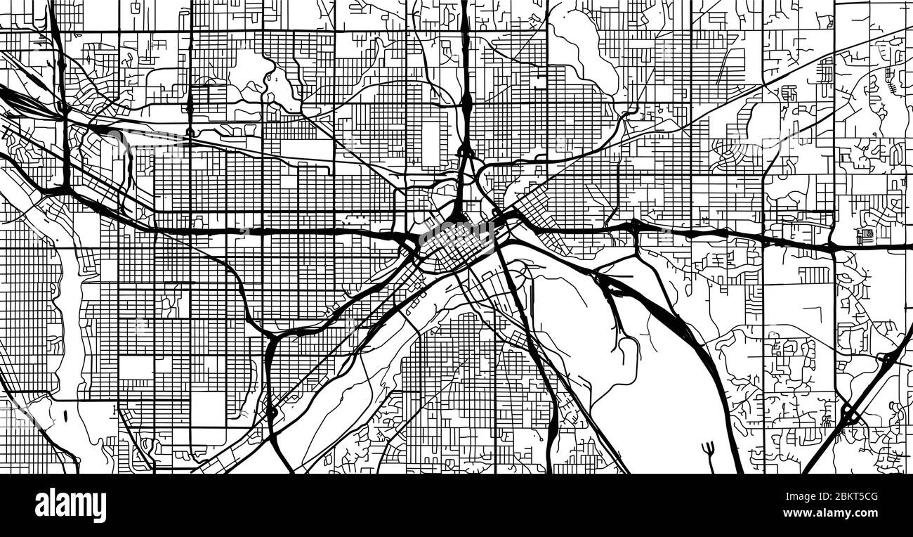 Urban vector city map of St Paul, USA. Minnesota state capital Stock ...