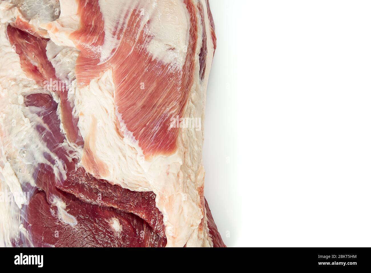 Fresh raw pork neck meat isolated on white background. Pork belly on a ...