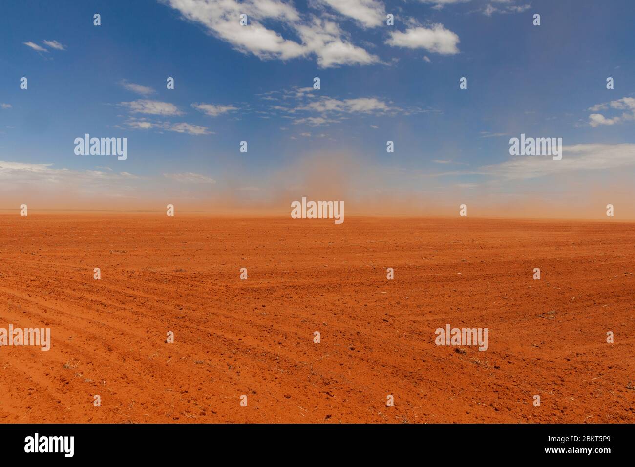 Farmland, Free State South Africa. Orange Dust cloud caused by dry ...