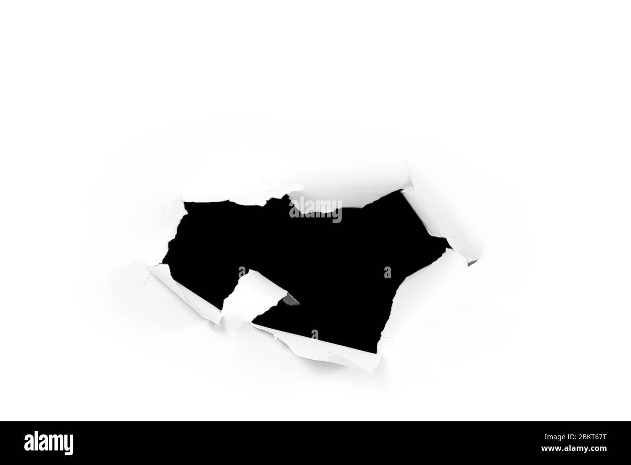 A black hole in white paper. Broken white paper. hole to nowhere Stock ...
