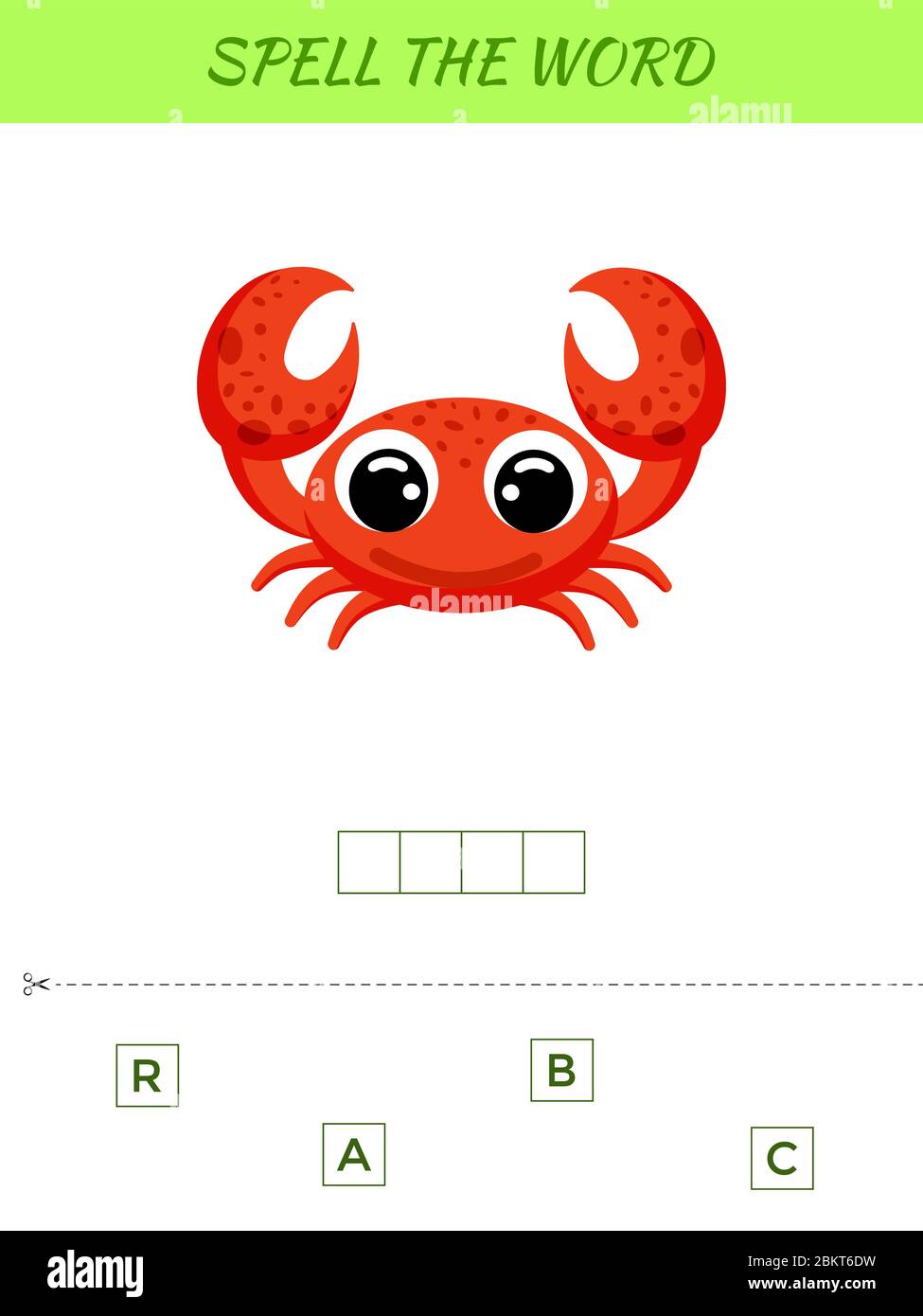 Spelling word scramble game template. Educational activity for ...