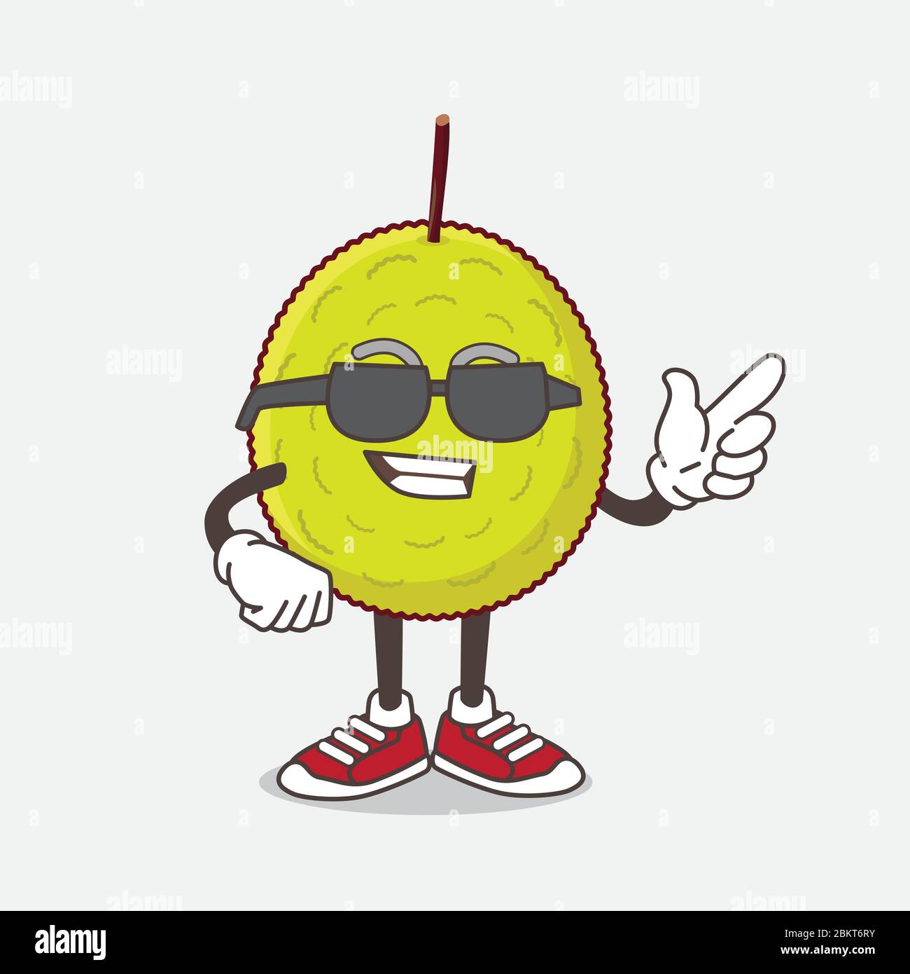 An illustration of Entawak Fruit cartoon mascot character wearing black ...