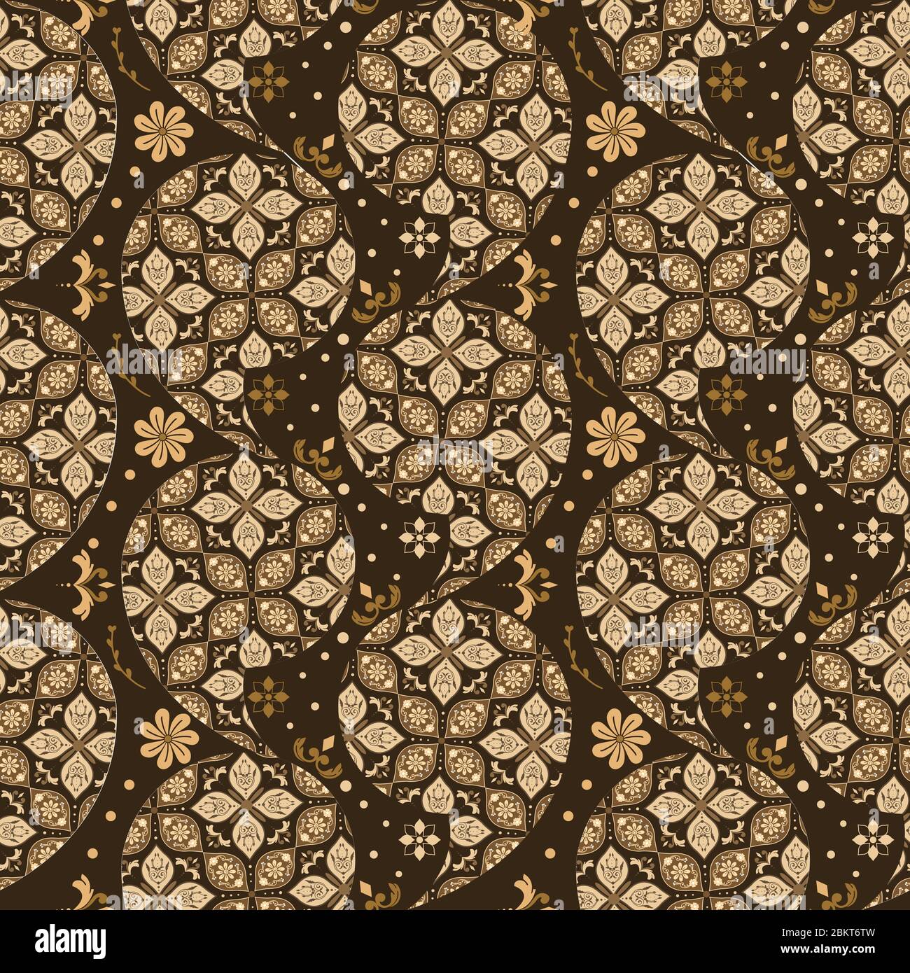 Beautiful batik flower pattern design with dark brown color Stock ...