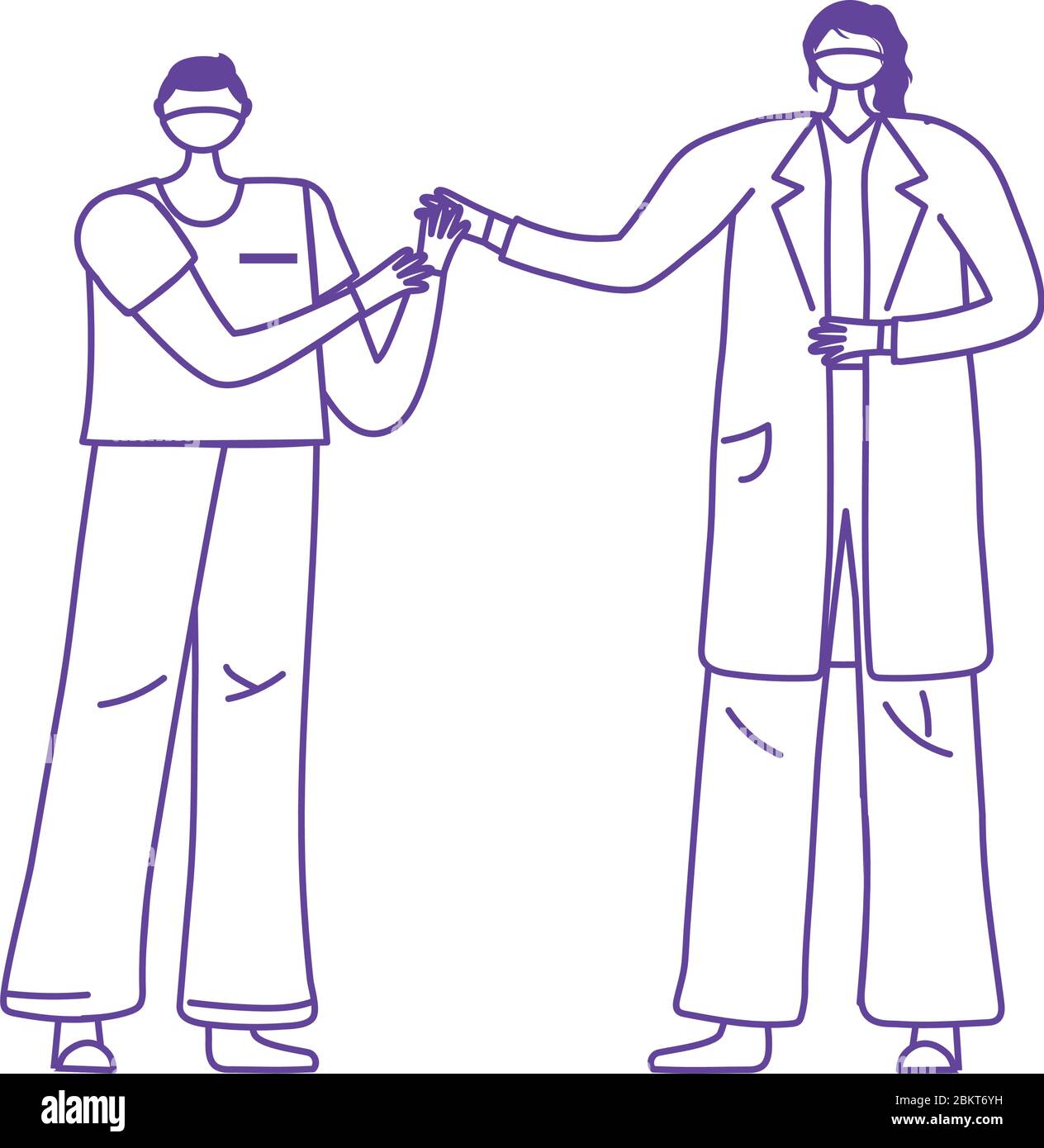 thanks doctors nurses, female physician and male nurse with medical ...