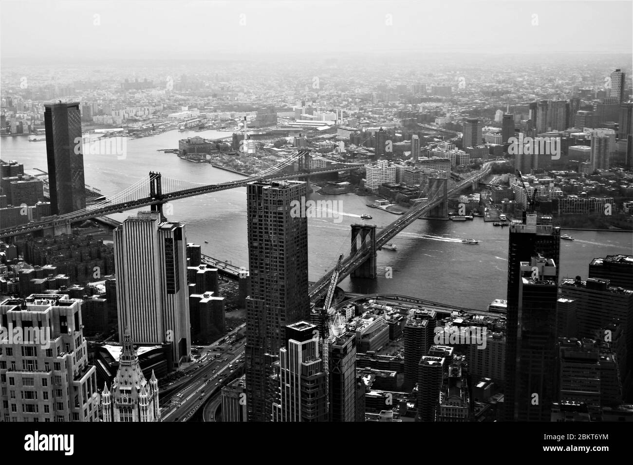 New York city in black and white. Aerial view Stock Photo - Alamy
