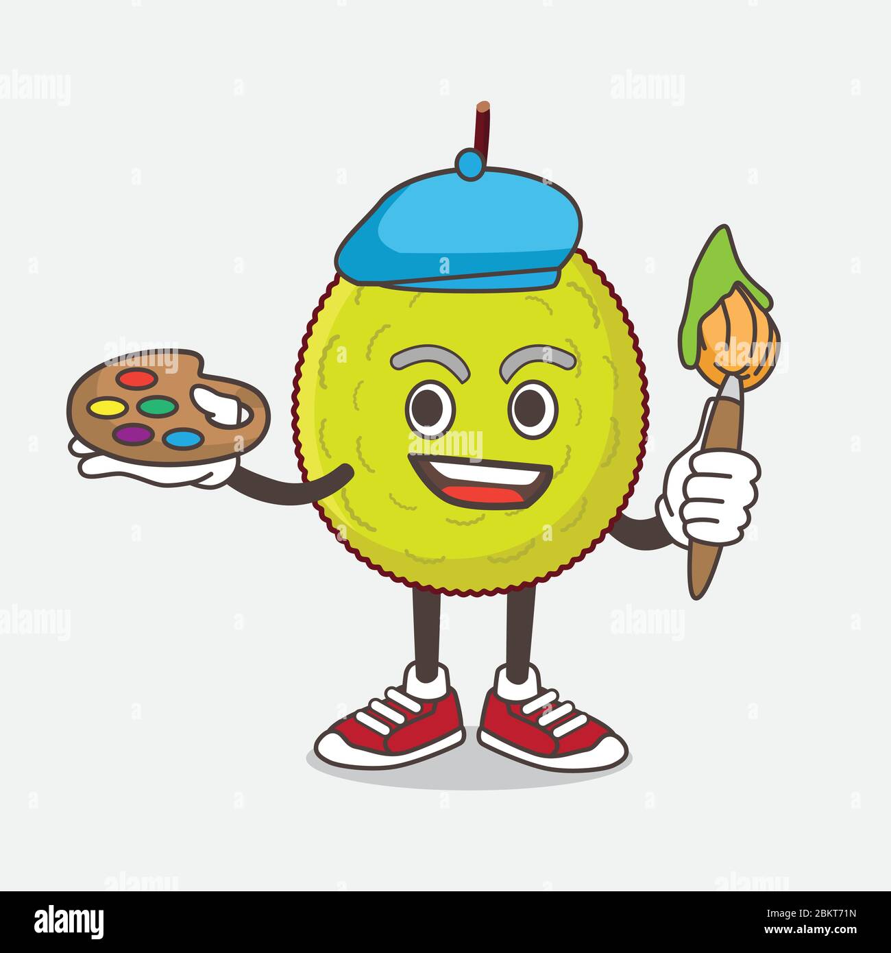 An illustration of Entawak Fruit cartoon mascot character painter style ...