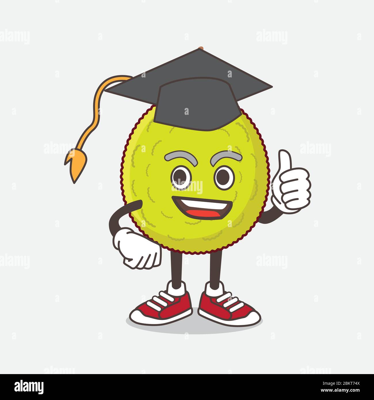 An illustration of Entawak Fruit cartoon mascot character in a black ...