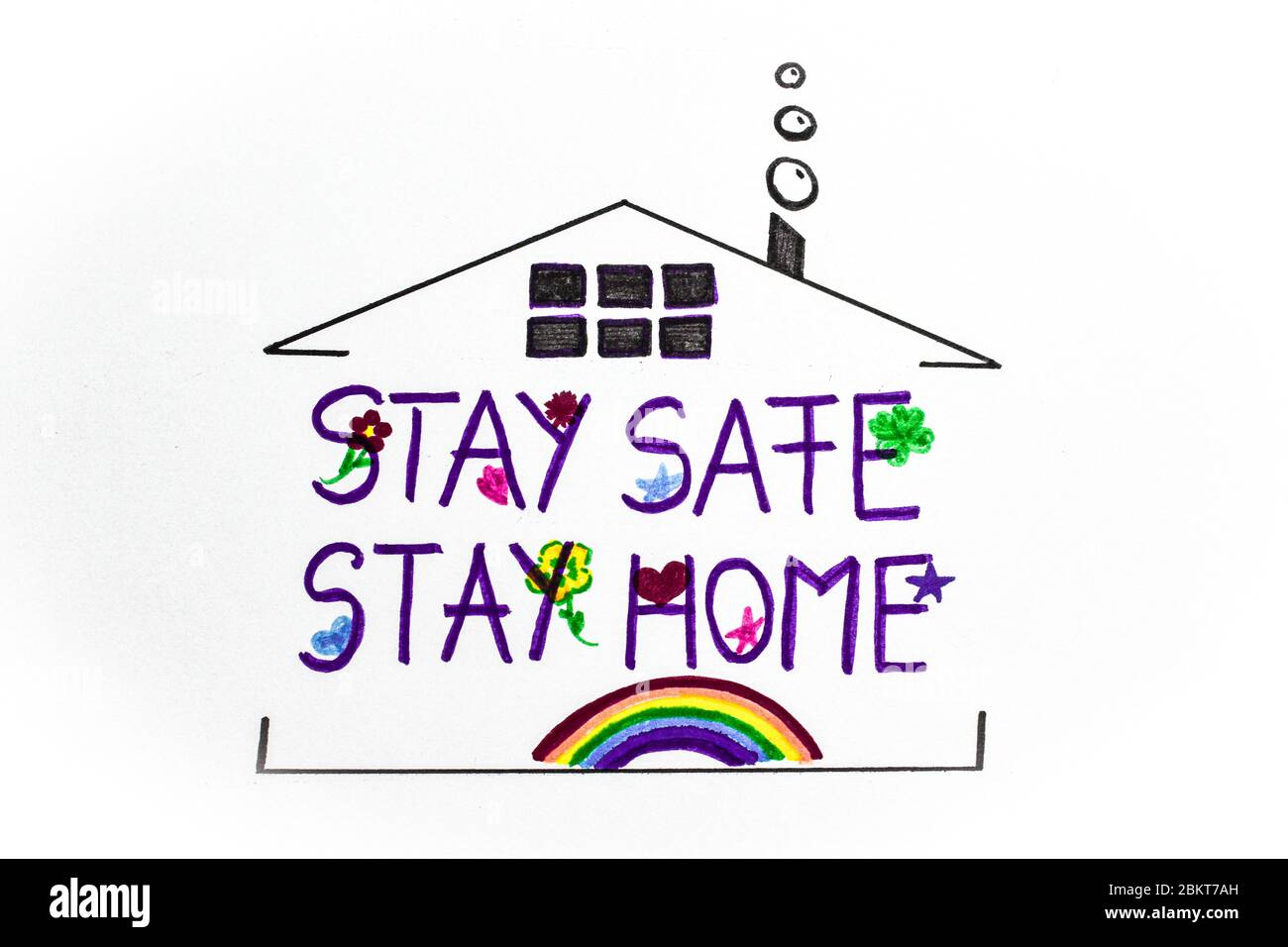 Stay home stay safe sign. Self isolation and quarantine campaign to ...