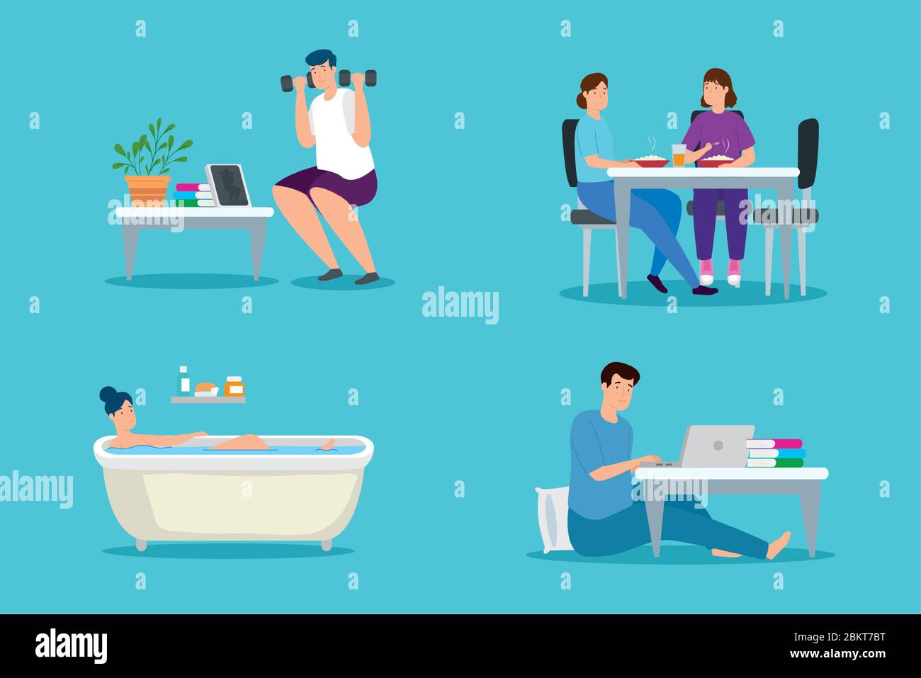 young people stay at home characters Stock Vector Image & Art - Alamy