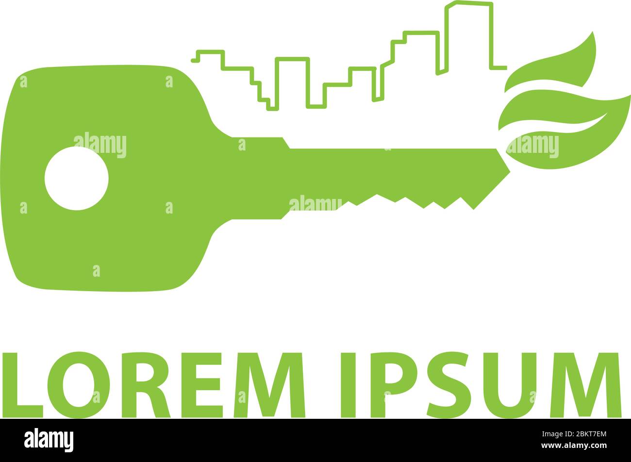 green key, city skyline and leaves Stock Vector Image & Art - Alamy