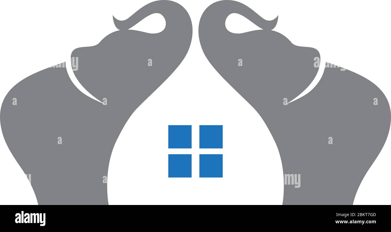 elephants created house shape Stock Vector Image & Art - Alamy