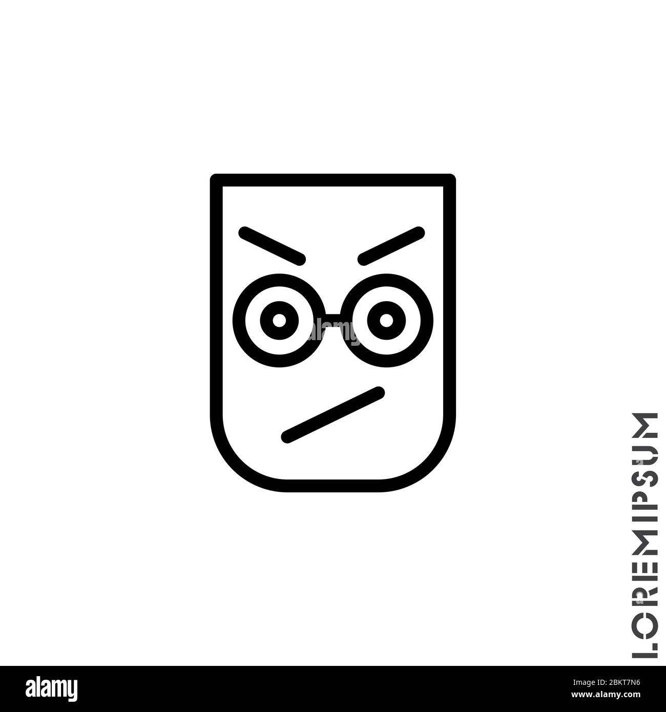 Angry icon vector. Furious Face Emoticon Icon Vector Illustration ...