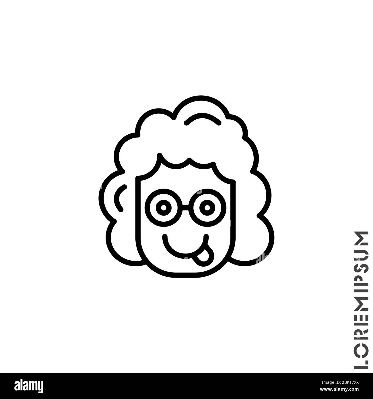 Playful smile girl, woman icon. Simple thin line, outline vector of ...