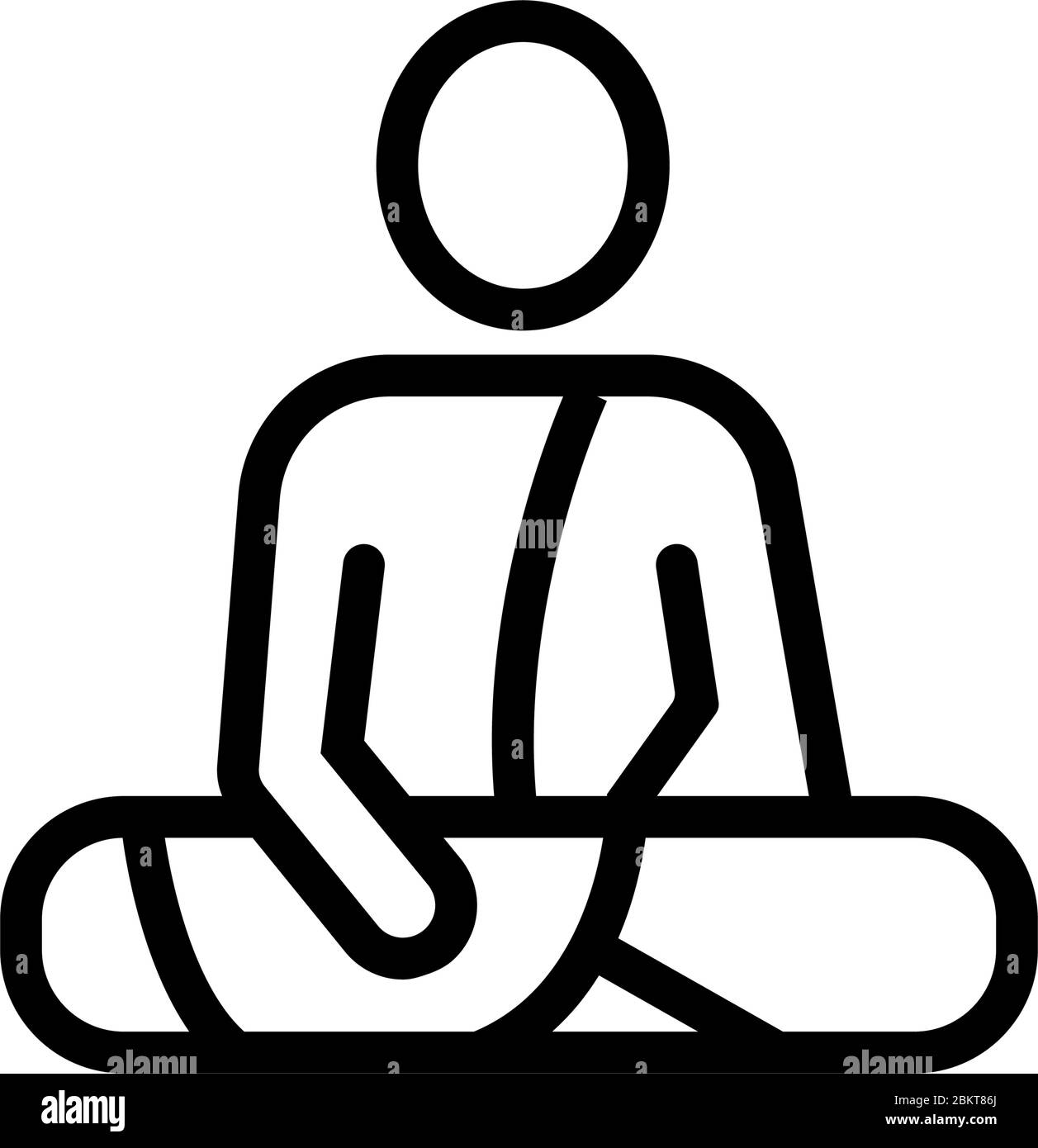 lotus pose meditation icon vector outline illustration Stock Vector ...