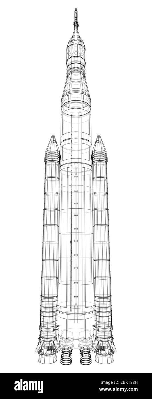 Space rocket concept outline. Vector Stock Vector Image & Art - Alamy