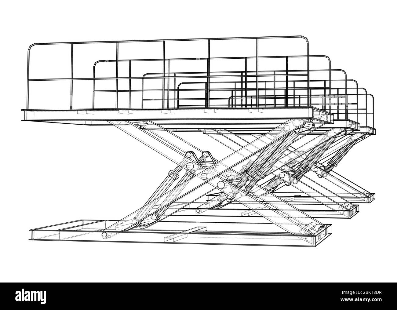 Scissors lift concept outline. Vector Stock Vector Image & Art - Alamy
