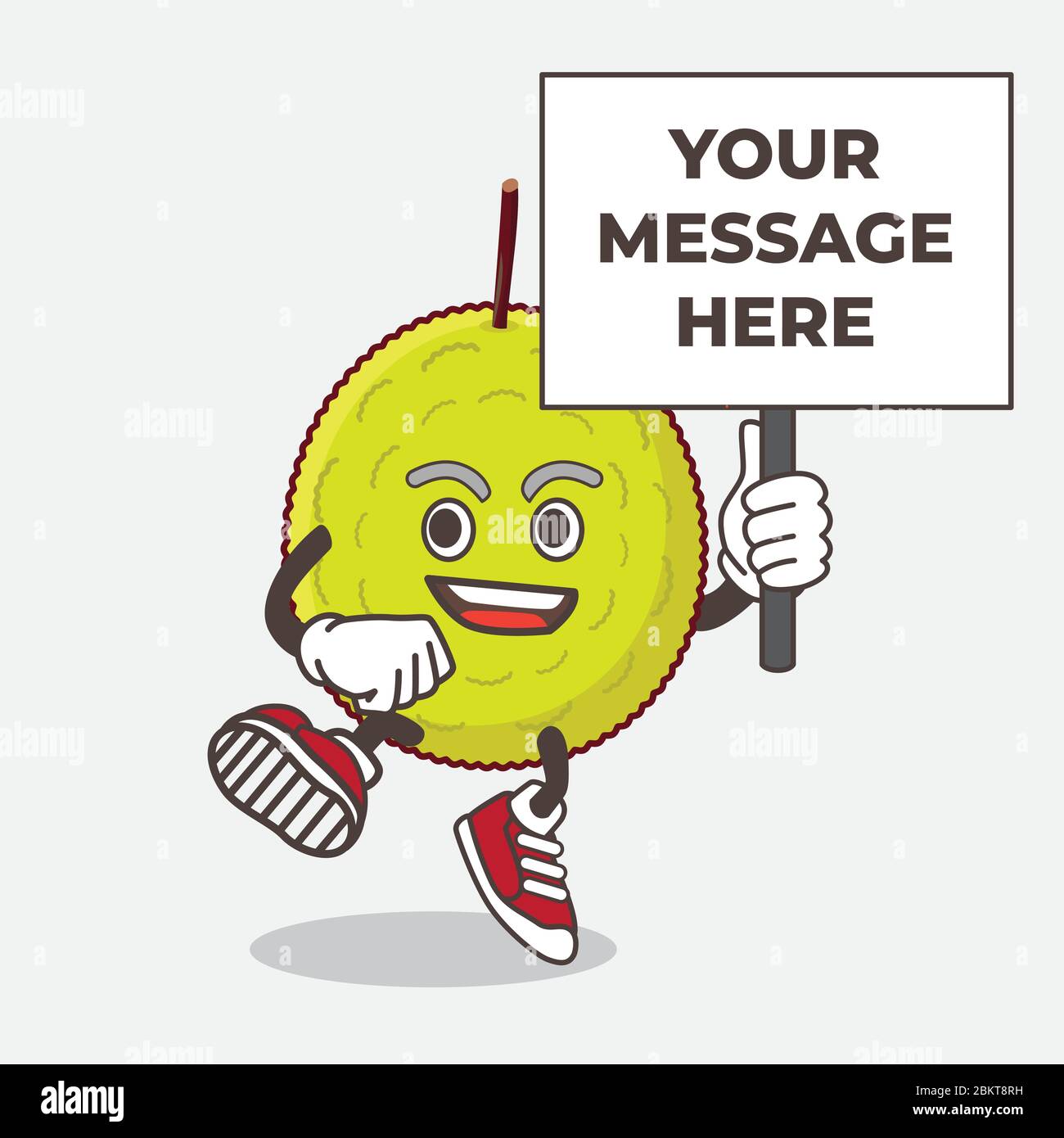 An illustration of Entawak Fruit cartoon mascot character with board ...