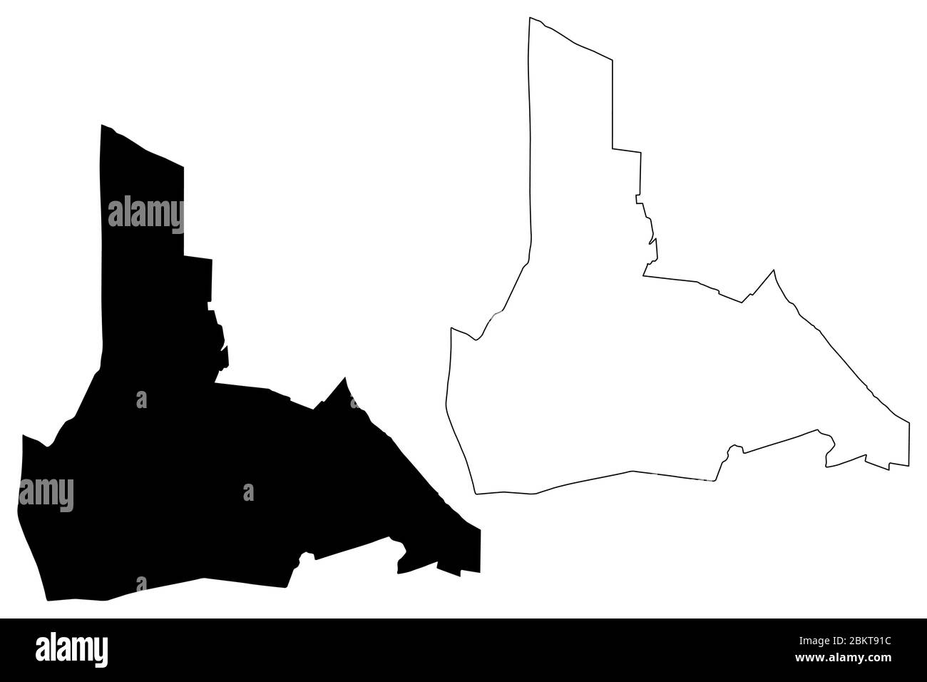Wanica District (Surinam, Republic of Suriname) map vector illustration ...