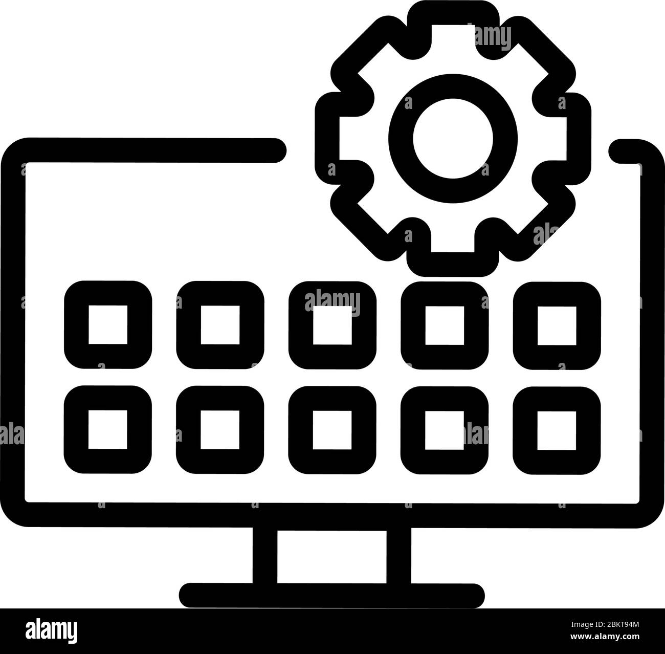 tv setup panel icon vector outline illustration Stock Vector Image ...
