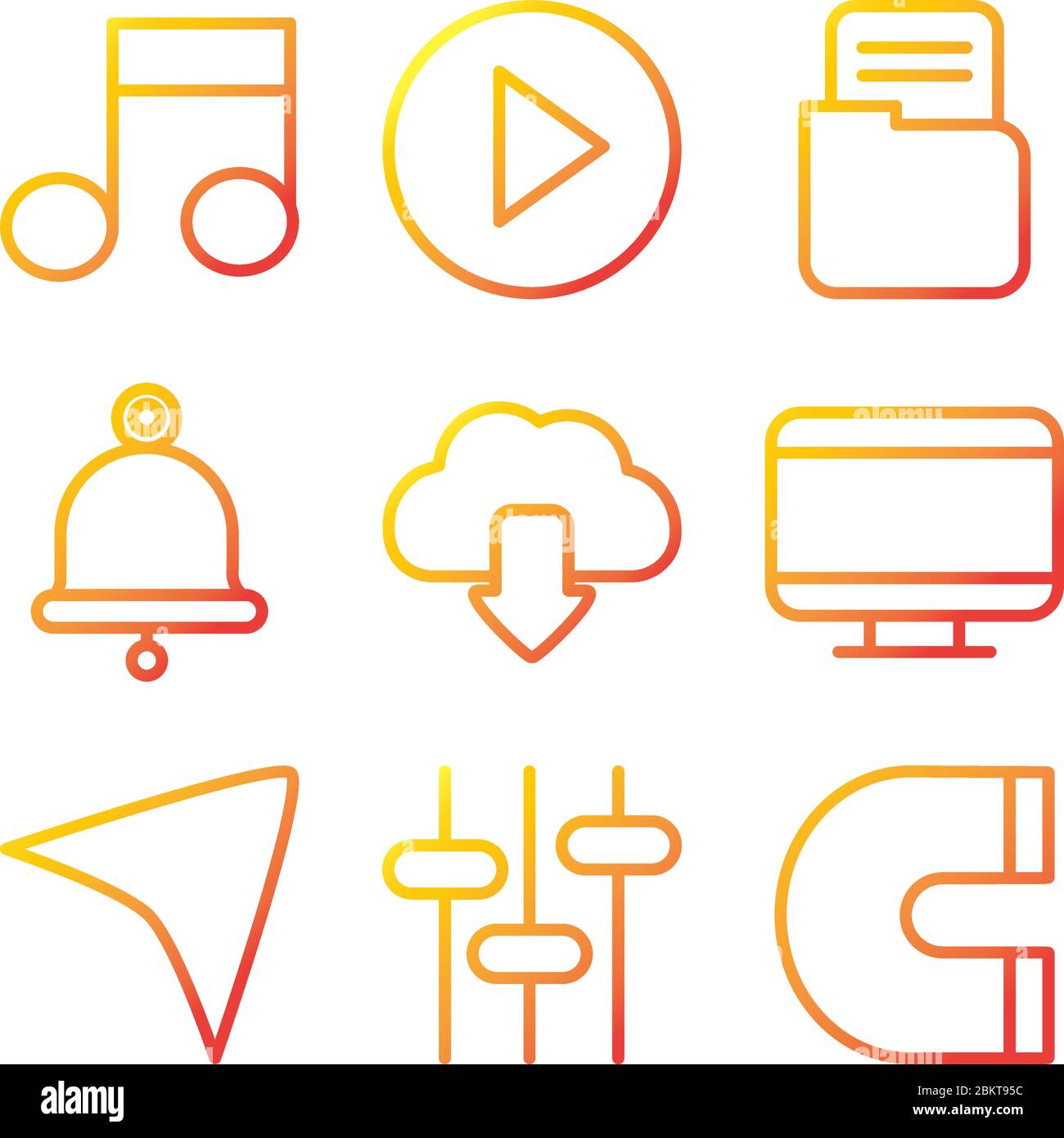 interface internet web technology digital icons set vector illustration ...