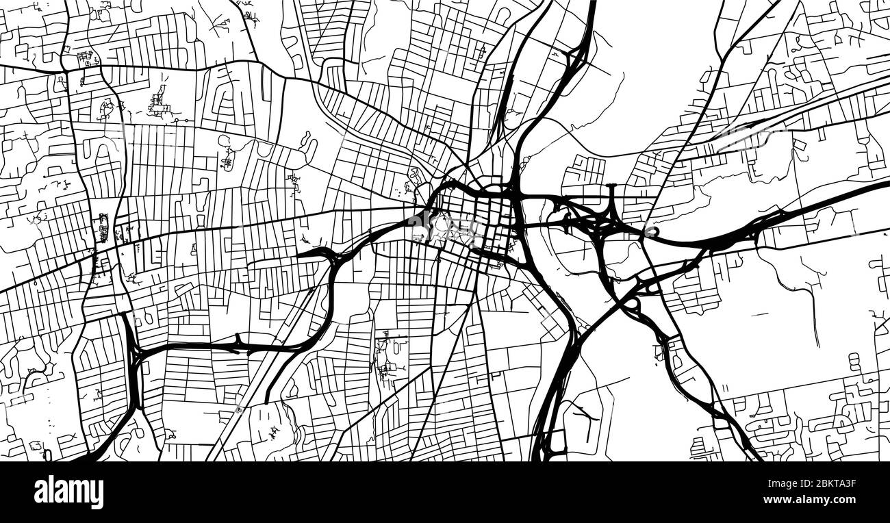 Urban vector city map of Hartford, USA. Connecticut state capital Stock ...