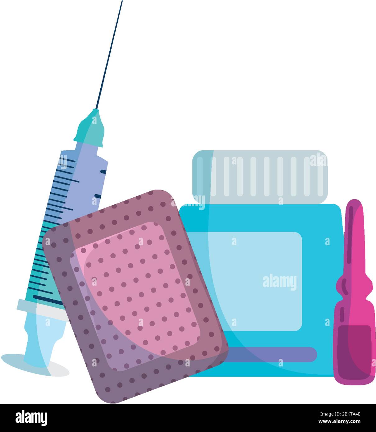 medication medicine bottle syringe ampoule and band aid equipment ...