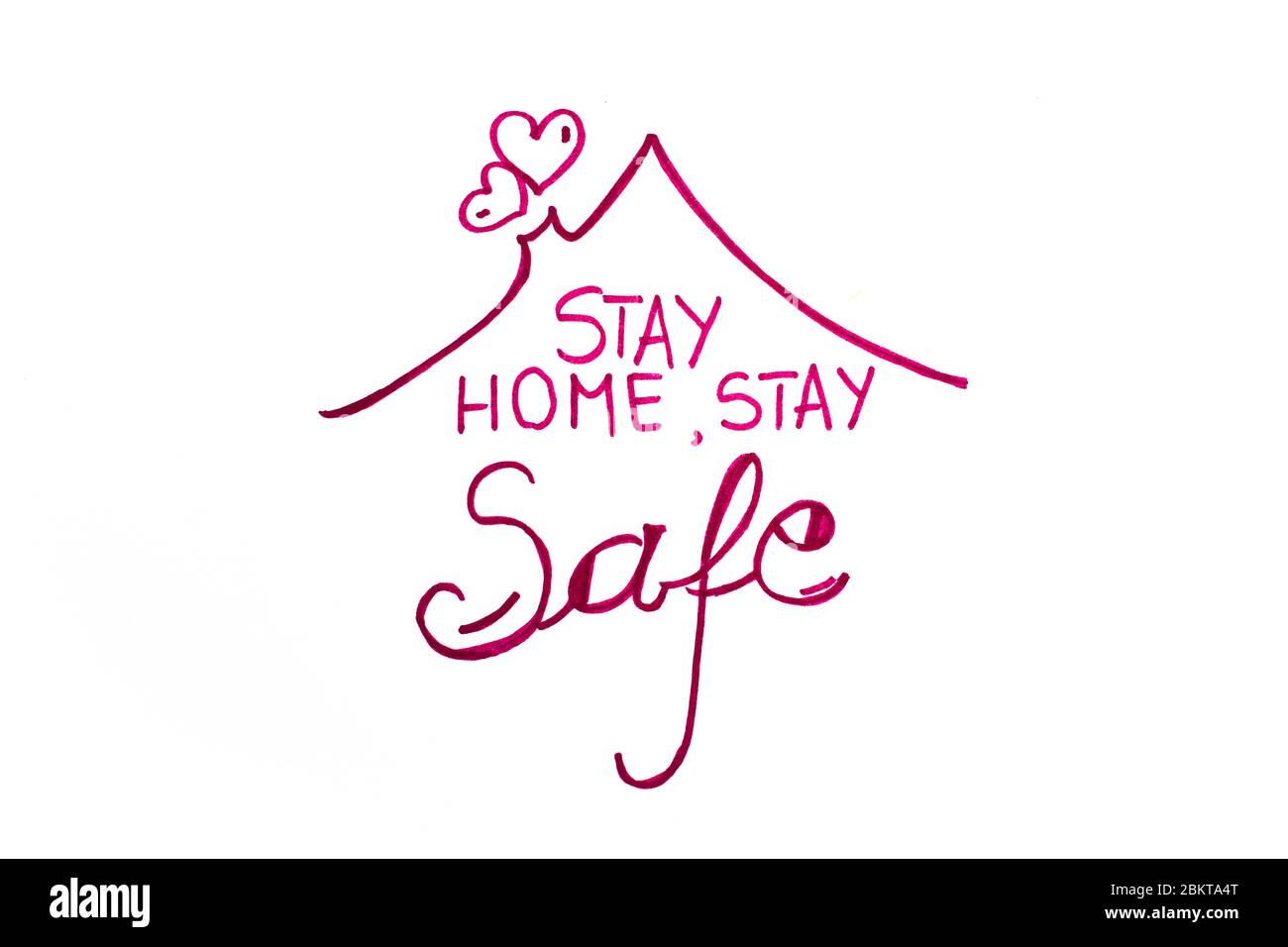 Stay home stay safe sign. Self isolation and quarantine campaign to ...