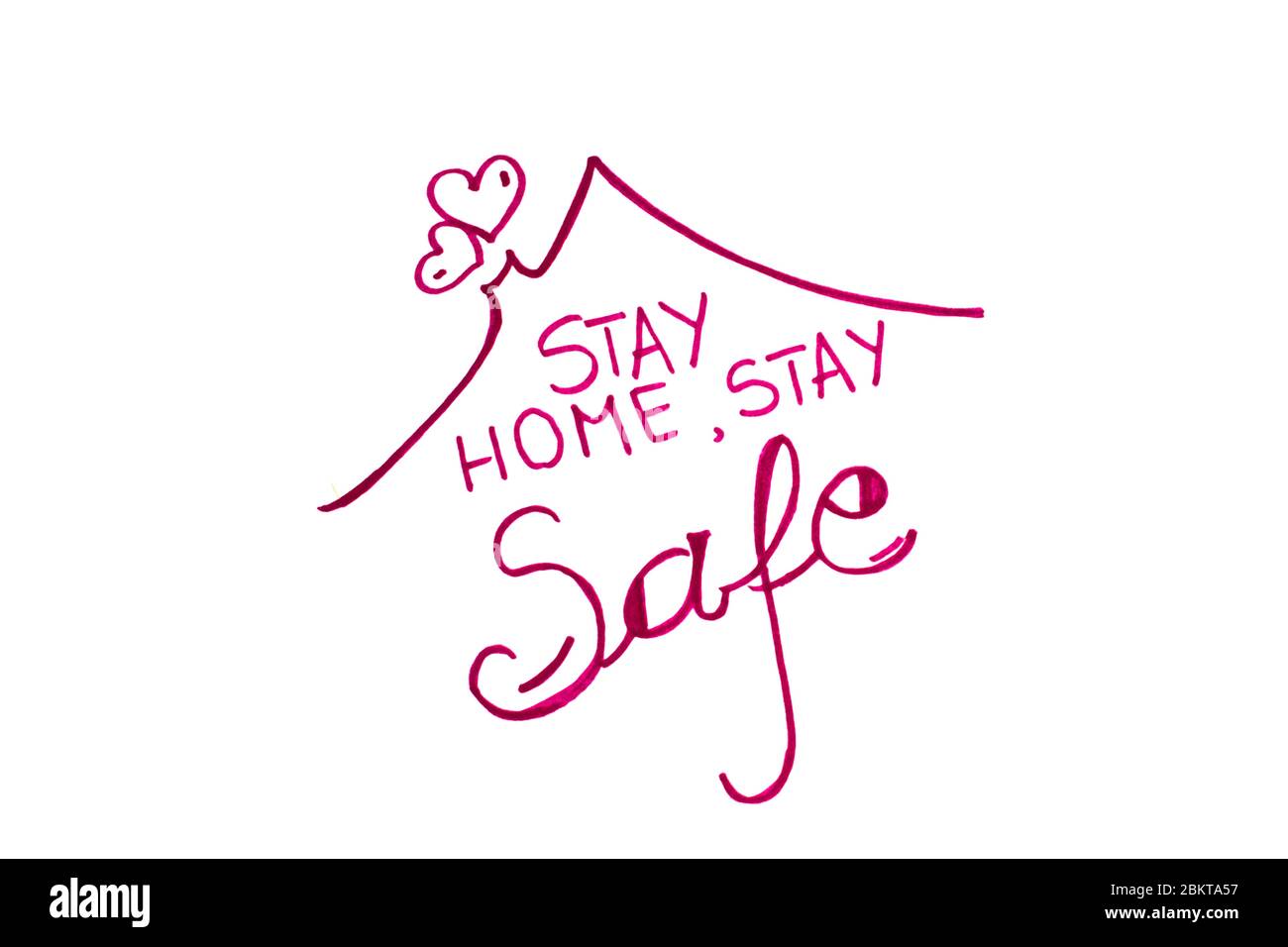 Stay home stay safe sign. Self isolation and quarantine campaign to ...
