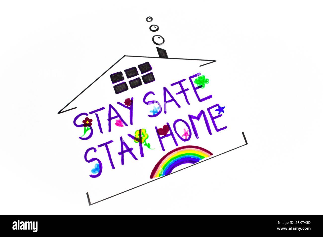 Stay home stay safe sign. Self isolation and quarantine campaign to ...