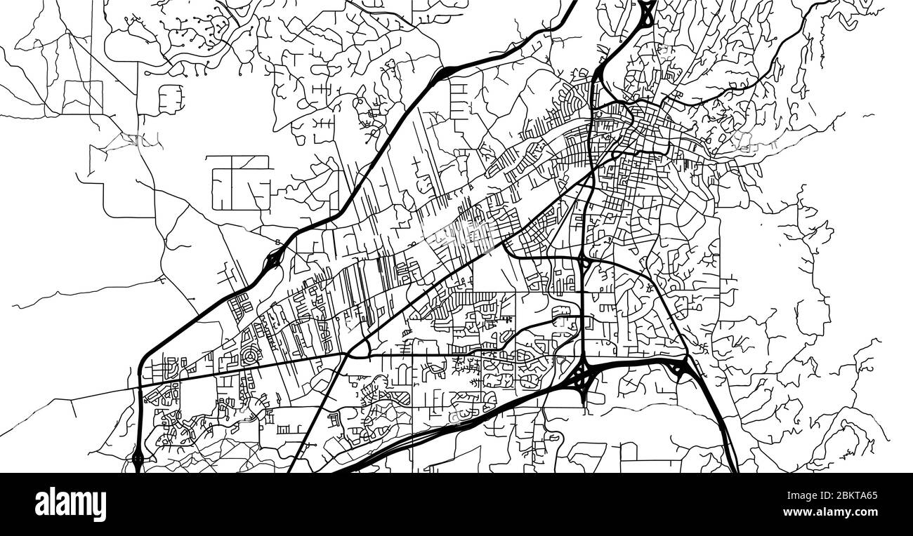 Urban vector city map of Santa Fe, USA. New Mexico state capital Stock ...