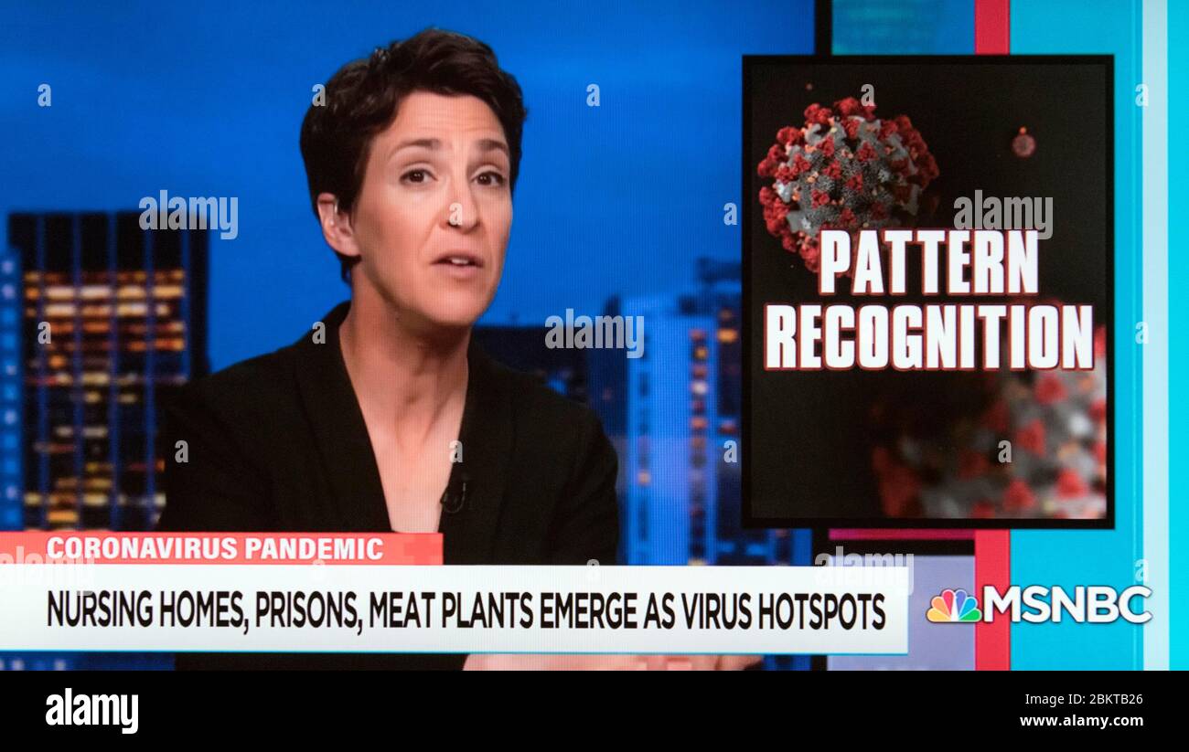 New York, New York, USA. 04th May, 2020. A screen grab of MSNBC's ...