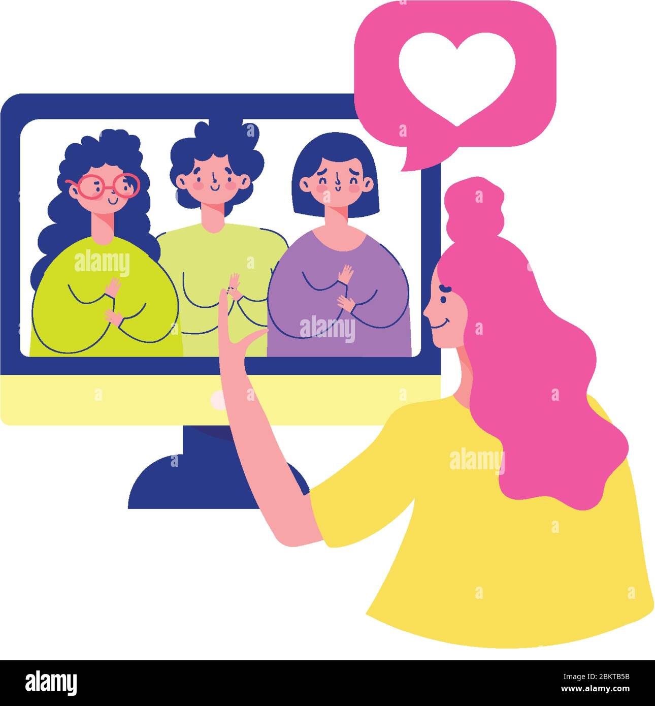 people talking meeting online, characters cartoon virtual vector ...