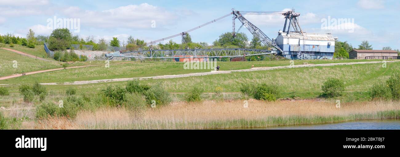 Panorama of a giant Ruston Bucyrus 1150BE walking dragline, which is a ...