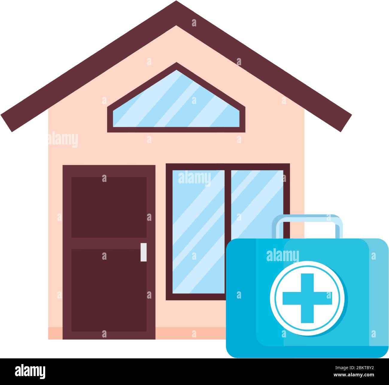 medical kit handle with house facade Stock Vector Image & Art - Alamy